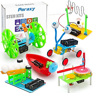 6 Set STEM Kits, DC Motor Electronic Robotic for Kids Age 8-12, STEM Projects, DIY Science Experiments Circuit Building Kits, Electric Robot Toy, Gift for 8 9 10 11 12 Year Old Boys and Girls