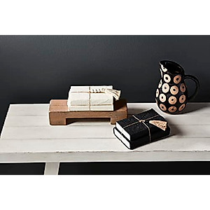 Mud Pie Black Grey Covered Book Stack, 6" x 8 1/4"