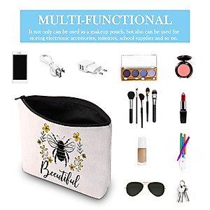 GJTIM Bee Gift Bee Lover Gift for Women Beeutiful Cosmetic Bags Makeup Bags (Beeutiful bag)