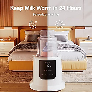 NCVI Baby Bottle Warmer, Milk Warmer Fast Heating, Defrosting Food Heater, Steam Sterilizer, with LCD Display, Timer, Temperature Control, Auto Shut-Off, BPA Free, for Breastmilk, Formula and Food