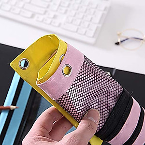 AHOME 3 Ring Binder Pencil Pouchs, Zippered Pencil Pouch Double Pocket Pencil Pouch 3 Ring with Clear Window