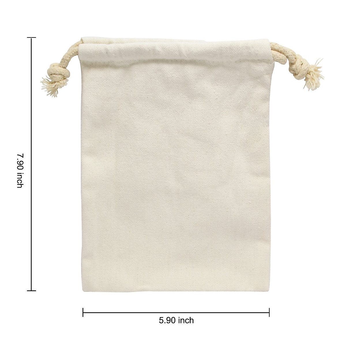 FunLavie 6 PACK Cotton Muslin Bags 5.9" x 7.9" Small Canvas Drawstring Bag for Multipurpose Storage