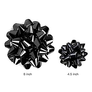 MAYPLUSS 8" Gift Bow, 1 Bows, Black, Perfect for Birthday, Christmas, Holiday, Party Favors Decorations