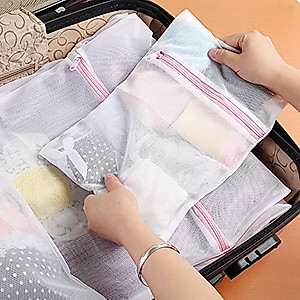 Mesh Laundry Bag For Washing Lingerie And Delicate Garments Women Wash Bag Washing Machine Bag Protect Blouse Hosiery Stocking Underwear Bra Etc With Premium Zipper (Fine Mesh 50x60cm)