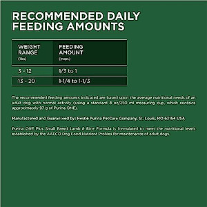 Purina ONE Plus Small Breed Lamb and Rice Formula Dry Dog Food - 15 lb. Bag