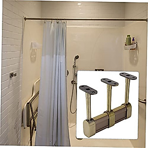 Cabilock 20 pcs Closet Tension Ceiling Shower Lever Support Clo Bar Steel Mounting for Hanger Fitting Organizer and Bracket Rod Holders Pipe Holder Open Curtain Bronzing End Close Towel