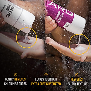 TRIHARD Swimmers Shampoo Extra Boost + Pre & Post Swim Conditioner | Chlorine And Hair Solutions | Swimming Two-In-One Duo
