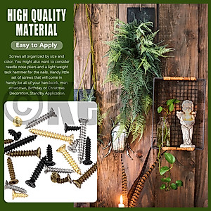 Keadic 2200 Pcs 4 Color Small Self Tapping Screws Assortment Kit, M2*5/6/8/10mm M2.6 * 12/16mm Self-Drilling Flat Cross Head Mini Wood Screw with Plastic Case (Black, Bronze, Silver, Gold)