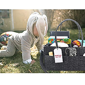 HOMEVAGE Diaper Caddy Caddies Organizer, Baby Cloth Diapering, Tote Bag, Nursery Storage Bin for Changing Table, Portable Car Travel Organizer (Black)