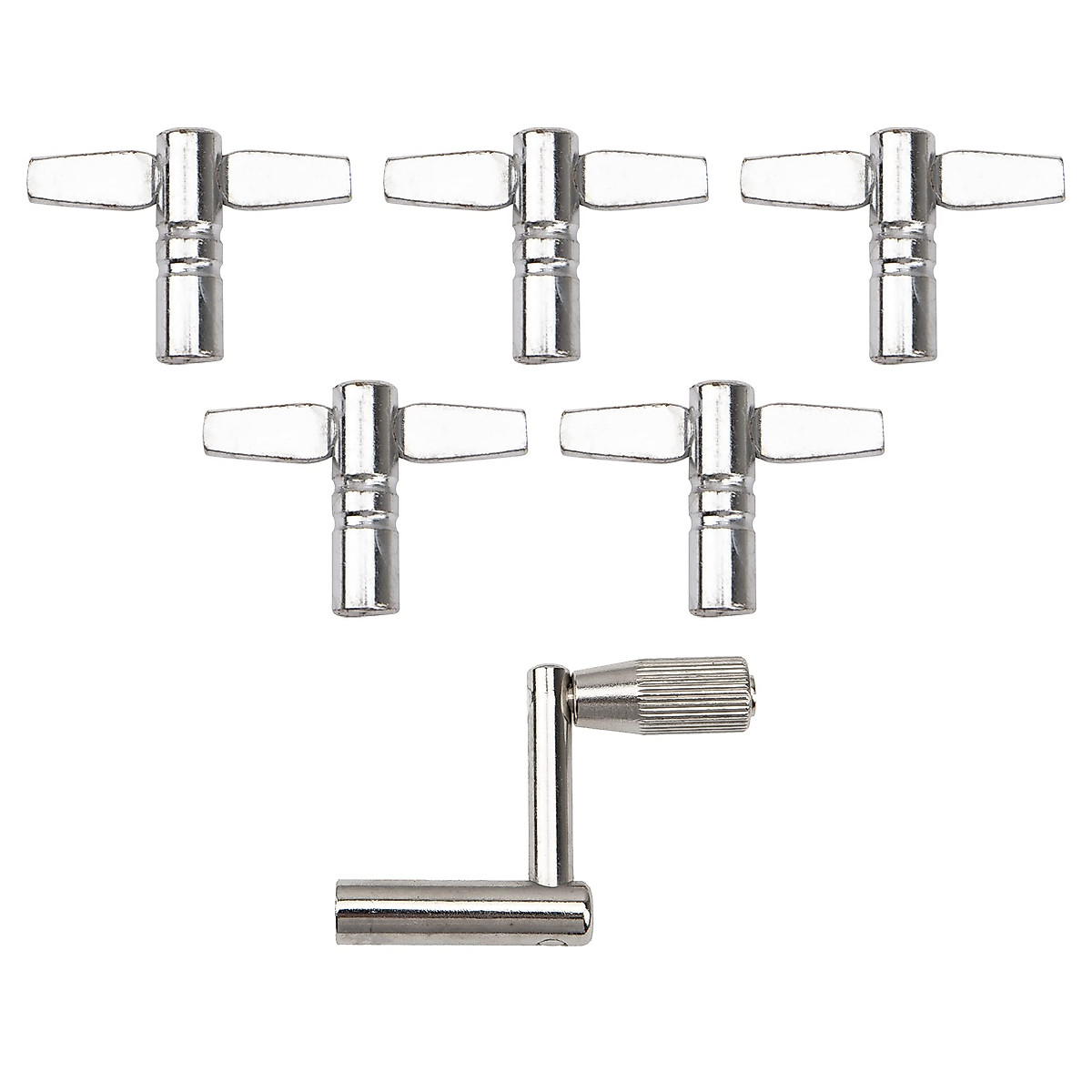 6Pcs Yootones Drum Keys & Continuous Motion speed key Compatible with Drum Tuning Key Percussion Hardware Tool(Silver)