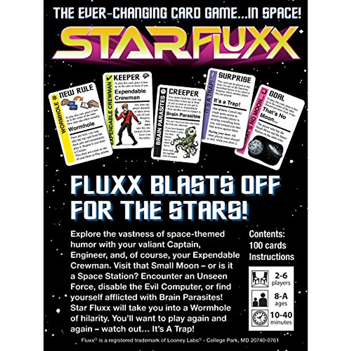 Looney Labs Star Fluxx Card Game - Space-Themed Humor for 2-6 Players