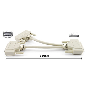 CablesOnline 8 inch DB25 Parallel Male/Dual Female Y-Splitter Printer Cable (YS-005)