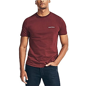 Nautica Men's Short Sleeve Solid Crew Neck T-Shirt, Royal Burgundy, X-Large