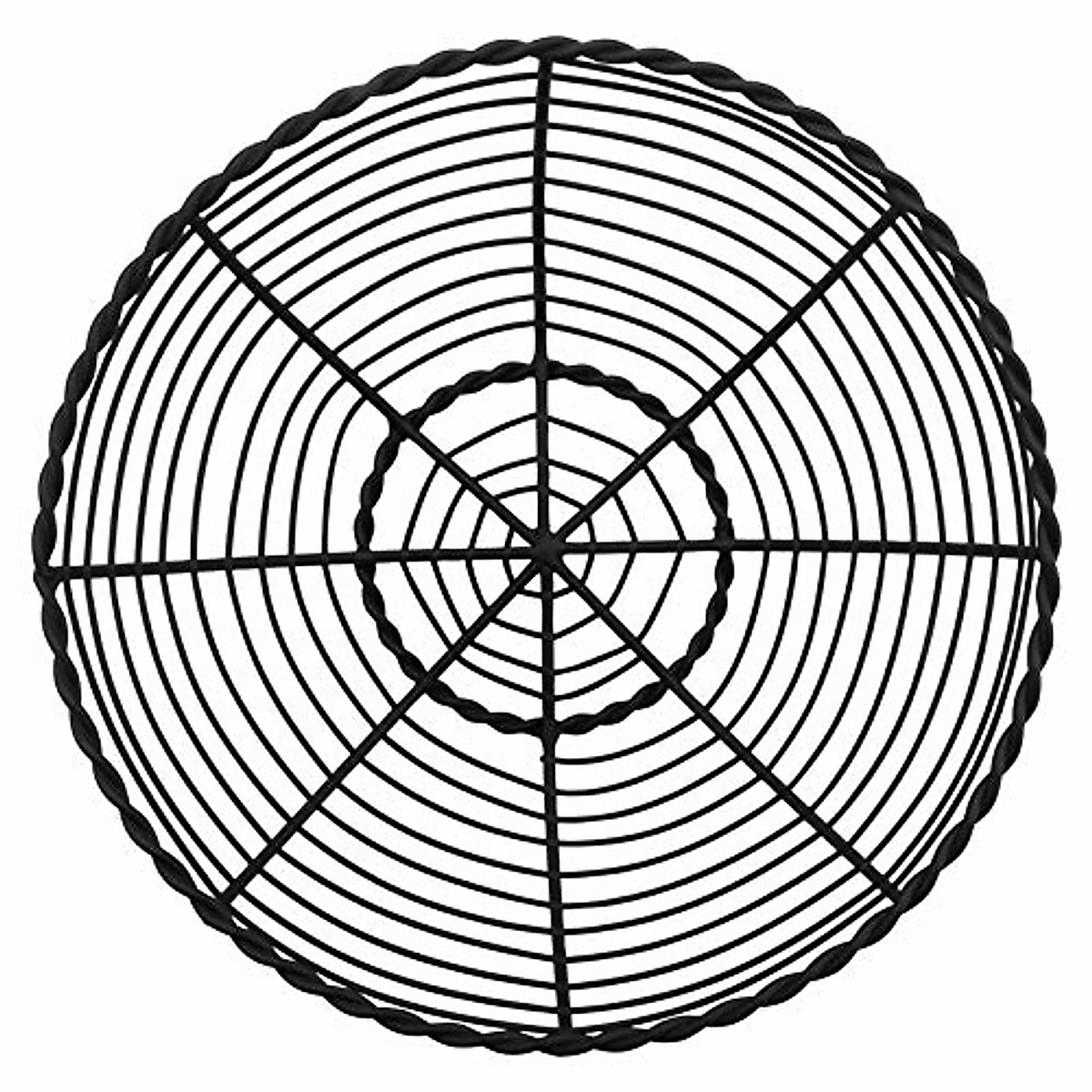 G.E.T. Enterprises WB-701 8" Round Black Wire Basket, 3" Deep, Iron Powder Coated