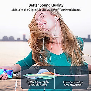 Bojuren USB Type C to 3.5mm Headphone Jack Adapter, 2Pack USB C to Aux Audio Dongle Cable Compatible with Samsung S21 S20 Ultra S20+ Note 20 10 S10 S9 Plus,Pixel 4 3 2 XL,iPad Pro (White & Black)