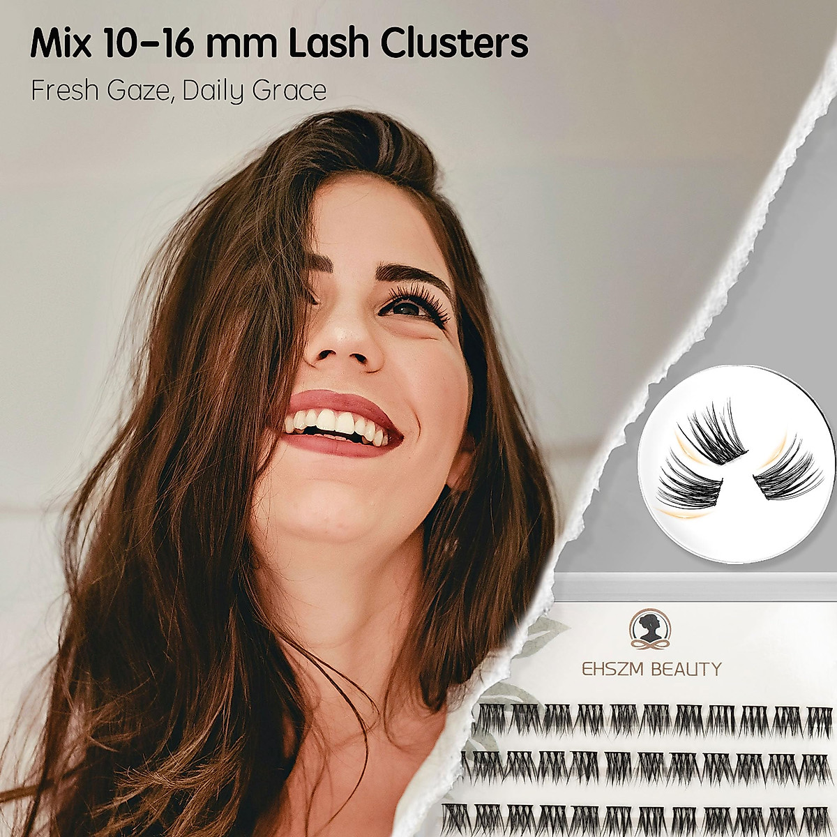 Wispy Natural Look,10mm,12mm,14mm,16mm(10-16mm) D Curl Lash Clusters,Multi-Styles,Individual lash Extensions,Lightweight, Easy to Apply,Suitable for Any Occasion,EHSZM BEAUTY(Natural+Common)