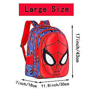 TKKUY 3D Backpack & Pencil Case Box Set, Large Adjustable Shoulder Strap Backpacks, Multi-Function Laptop Casual Bookbag 17"