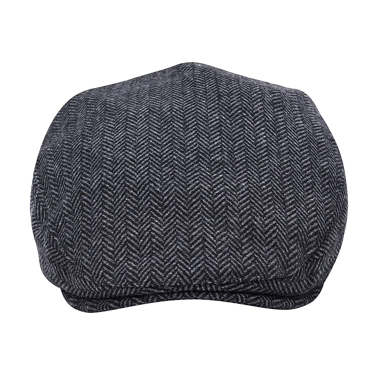 STARANCE Men Hat Wool Blend Newsboy Ivy Hat Tweed Flat Cap (Herringbone Gray, 7 1/2)
