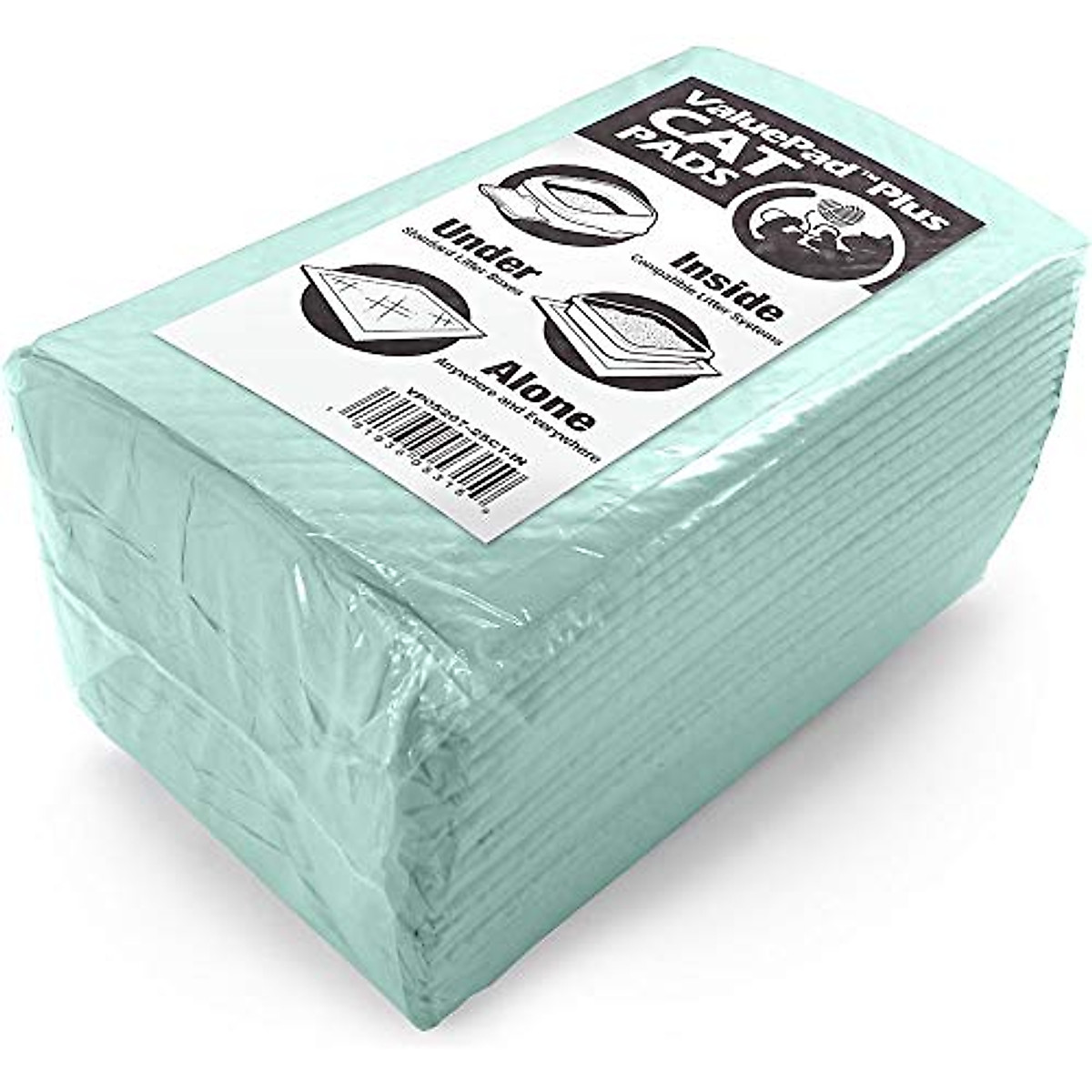 ValuePad Plus Cat Litter Pads, 16.9x11.4 Inch, Unscented, 100 Count - Breeze Compatible Refills - Refill for Tidy Cat Breeze Litter System, Quick-Dry, Super Absorbent Gel Cat Pads