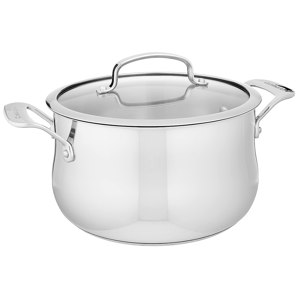 Cuisinart Contour Stainless 5-Quart Dutch Oven with Glass Cover, Silver