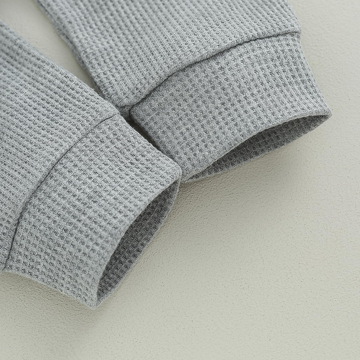One opening 0-3T Toddler Baby Boy Clothes Patchwork Waffle Sweatshirt Pullover Shirt Top Long Pants Infant Boy Fall Winter Outfit (Gray, 0-6 months)