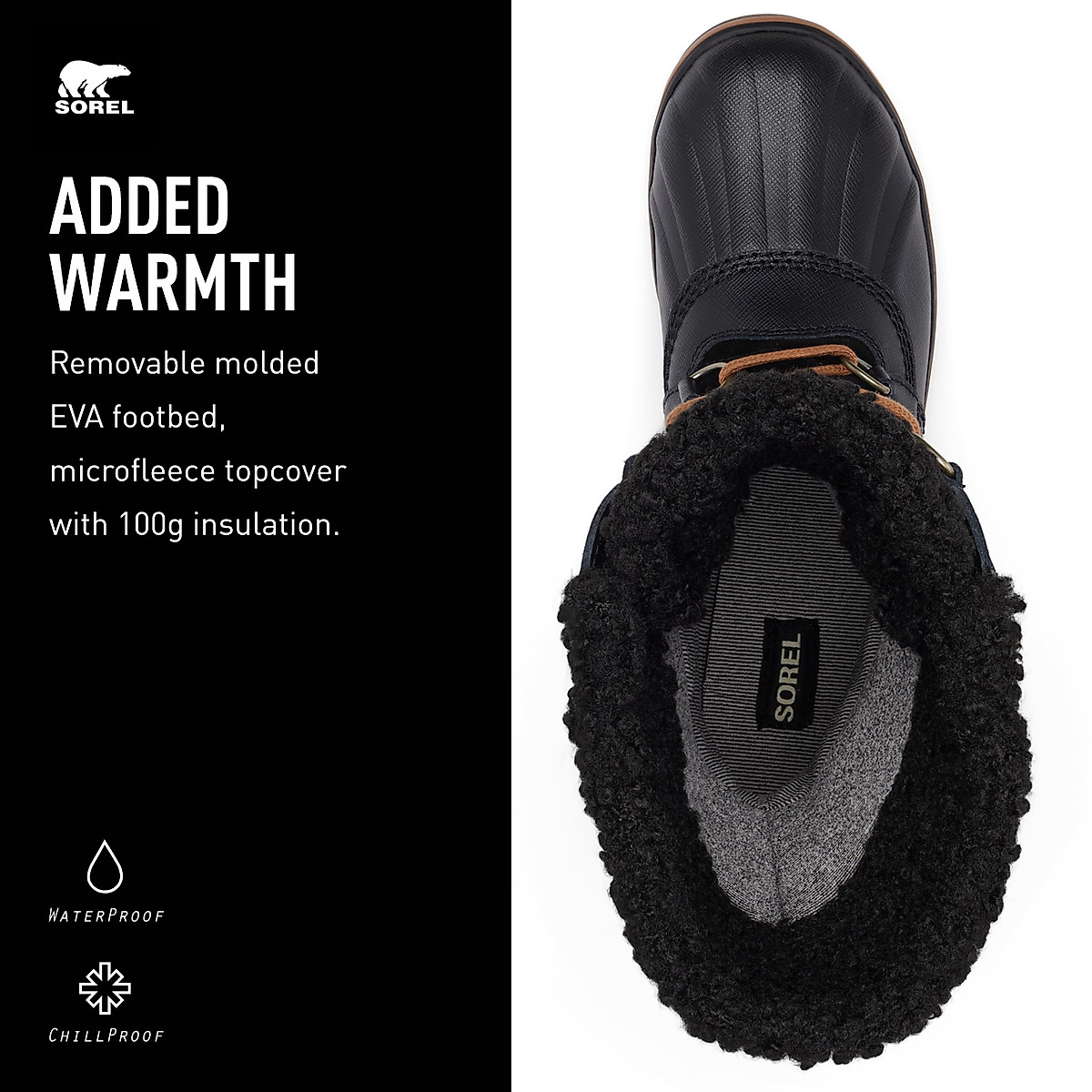 SOREL Women's Tofino ll Waterproof Boot - Black, Gum - 9.5