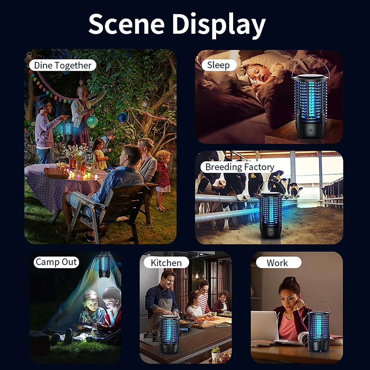 Rechargeable Bug Zapper Outdoor, Mosquito Zapper Rechargeable, Cordless Bug Zapper Outdoor with LED Light and 3600mAh Battery, Bug Zapper Light, Mosquito Killer for Camping Patio Backyard Garden