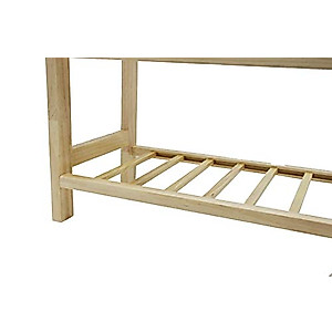 FixtureDisplays® Wood Shoe Rack Flower Plant Display Stand Reading Room Book Cart Storage Organizer 4-Shelf 15918