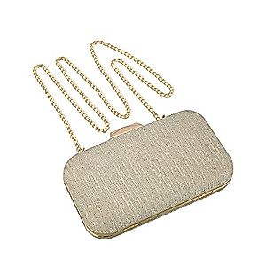 BENCOMOM Gold Clutch Purses For Women Evening,Wedding Party Bridal Prom Gold Clutch Bag Crossbody shoulder Evening Clutch (GOLD A)
