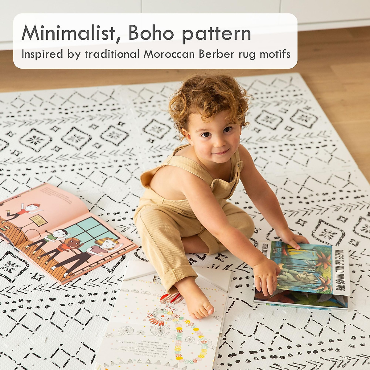 Lillefolk Baby Foam Play Mat - Baby Playmat | Tiles for Kids Interlocking Mat - Foam Baby Mat for Babies & Toddlers - Non Toxic Play Mat for Baby Tummy Time Mat 6x4ft Boho