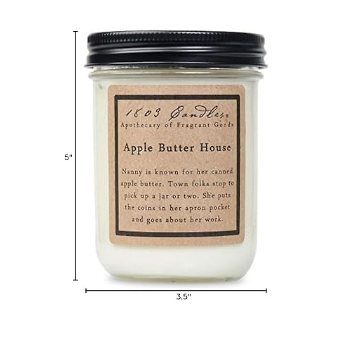 1803 Candles - 14 oz. Jar Soy Candles - (Apple Butter House)