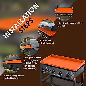 Upgraded Silicone Griddle Cover Mat Full-edge for Grill 36" Blackstone, Top Edges,Heavy Duty Food Grade Blackstone Accessories Reusable&Durable,Protect from Rust,Insects & Leaves