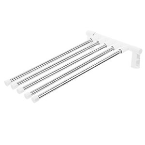 Artibetter 1 Set Rotating Towel Hanger Rotatory Towel Mount Towel Holder Wall Mounted Towel Rack Kitchen Towel Hanging Rack Swivel Towel Metal to Rotate Storage Rack White Stainless Steel
