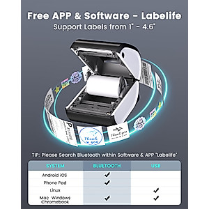 Phomemo Shipping Label Printer Bluetooth Thermal Label Printer - Wireless Bluetooth Printer Compatible with Phone&PAD&PC, Built-in Label Holder 4x6 Printer for Amazon, Shopify, Etsy,USPS,Ebay,Temu etc