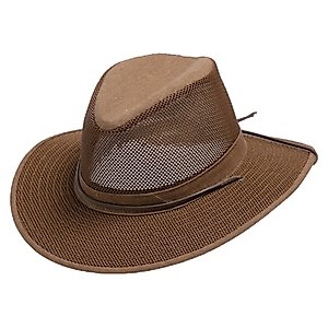 Henschel Aussie Mesh Breezer Hat - Packable Sun Protection for Outdoor Activities. Ideal for Hiking, Fishing & Camping. (US, Alpha, X-Large, Earth)