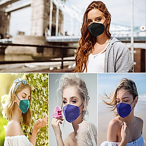 TIZZYT KN95 Face Mask | 50 Pack Disposable Face Mask | 5-Layers Comfortable Masks | KN95 Masks for Adults,Morandi Color
