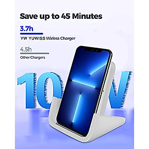 Wireless Charger YUWISS Wireless Charging Stand Cordless Charger 10/7.5/5W Compatible with iPhone 14 13 12/12 /11Pro Max/XR/XS Max/XS/X/8/8Plus Galaxy S22/S21/S9/S9+/S8/S8+ Note