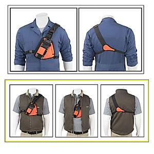 HOLSTERGUY RCH-101OR (Orange) Radio Chest Harness Shoulder Radio Holster Chest Pack Adjustable Single Radio Pouch Two-Way Radio Holster for Motorola Radios and Walkie Talkies RCH-101OR Made in USA