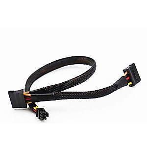 joleully SATA 15 Pin x2 to Mini 6 Pin ATX Compatible with Dell Inspiron 3668 3653 3650 HDD SATA Power Cable Replacement 12-inch(30cm)