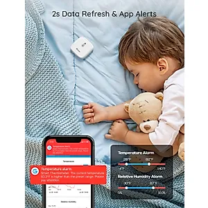 Govee Bluetooth Hygrometer Thermometer, Temperature Gauge Humidity Meter, App Alerts, Free Data Export Storage, Up to 500 Days Battery Life, 230ft Connecting Range for Humidor, Greenhouse