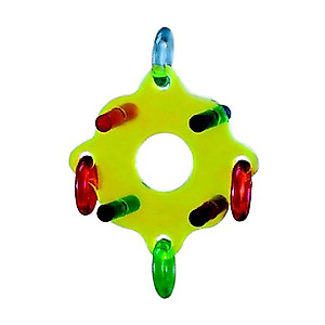 Prevue Rainbow Acrylic Waterwheel Perch Bird Toy for Medium Birds by Clearance Item