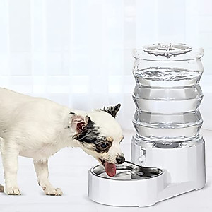 Sfozstra Automatic Pet Water, Cat Feeder, Feeding Bowl, 3L Large Capacity Automatic Dispenser, 100% BPA-Free,Stainless Steel Gravity Pet Water Dispenser