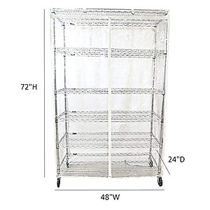 Formosa Covers Storage Shelving Unit Cover See Through PVC, fits Racks 48" W x 24D x 72H All Clear PVC (Cover only)
