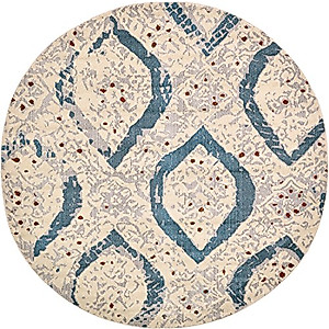 Unique Loom Estrella Collection Modern Abstract Cream Round Rug (8' 0 x 8' 0)