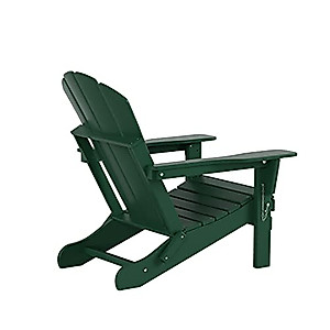 WO Home Furniture Set of 4 Pcs HDPE Adirondack Chairs Lounger Outdoor Folding Seat for Fire Pit, Beach, Balcony, Backyard, Lawn, Patio, Pool, Deck, Garden - Weather UV Resistant (Dark Green)