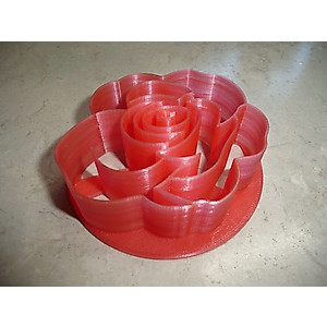 ROSE FLOWER DESIGN PATTERN CONCHA CUTTER MEXICAN SWEET BREAD STAMP MADE IN USA PR4518 Red