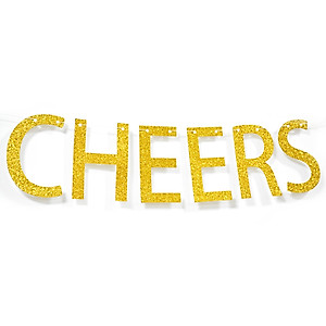 Qttier™ Cheers Y'All Gold Glitter Bunting Banner for Baby Shower Birthday Bachelorette Bridal Shower Wedding Engagement Party Decorations