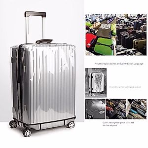 T Tersely Clear PVC Suitcase Cover Protectors 20/24/26/28/30 Inch Suitcase Covers for Luggage - Waterproof Dustproof and Anti-Scratch 20-30 Inch Luggage Cover (20inch)