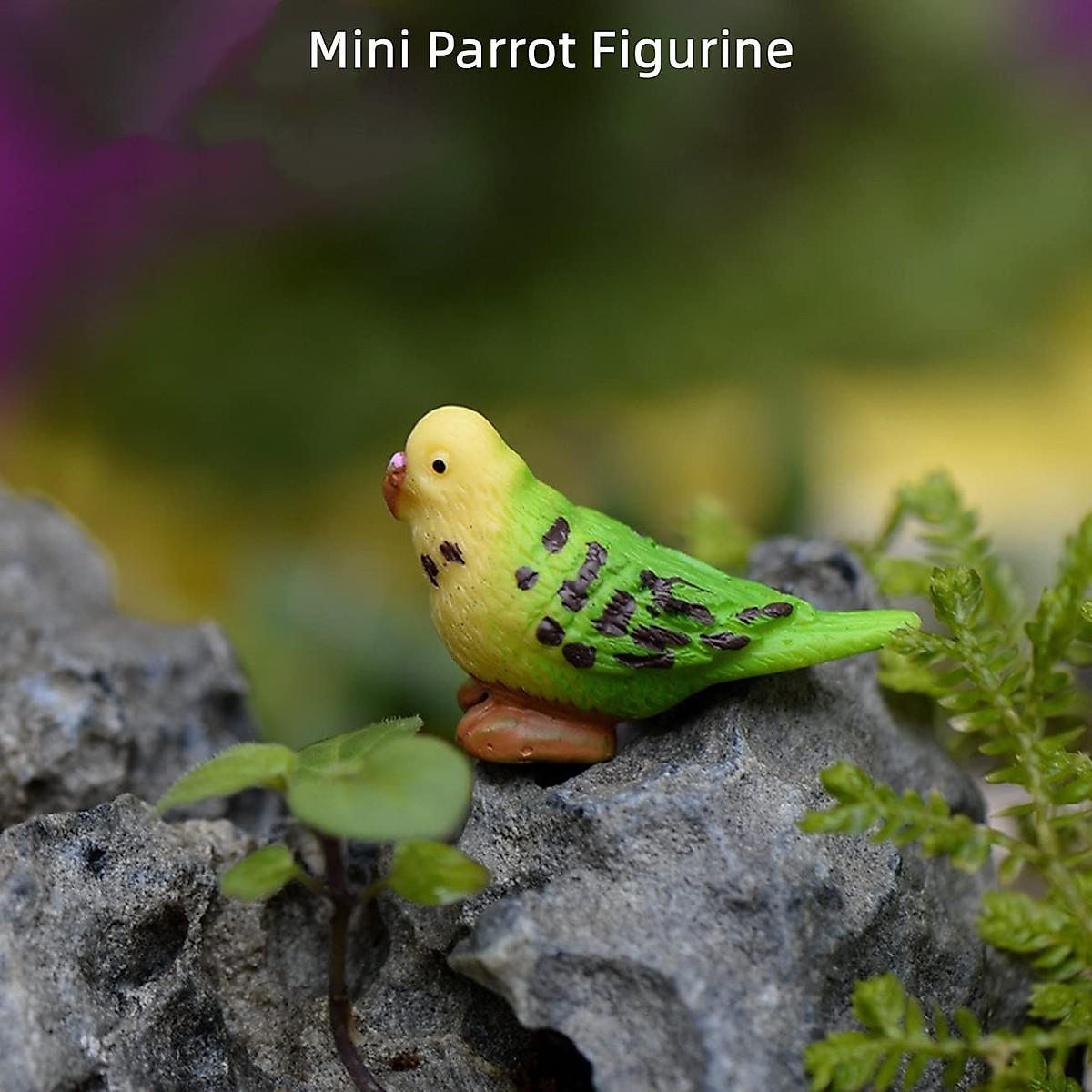 Miniature Parrot Fairy Garden Accessories, Mini Parrot Figurine for Fairy Garden Decoration, Cake Topper, Landscape Decor, DIY Crafts, Car Decoration, Moss Landscape,Bonsai Craft Decor,Terrarium