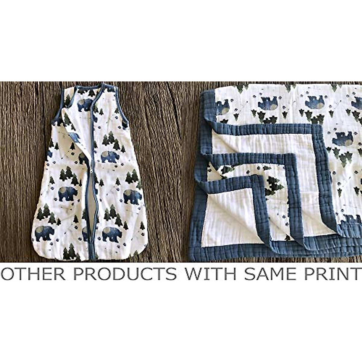 AENNE BABY Muslin Swaddle Blanket for Boys & Girls, Infant Toddler Quilt, Luxurious Wrap, Soft and Silky Stroller & Nursing Cover, Tribal Bear in Woodland Blankie, Large 47"x 47", 1 Pack